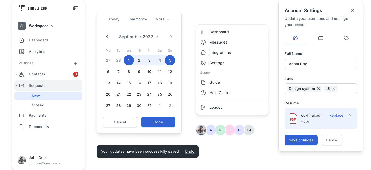 Tetrisly Design System - Design right away and ship faster